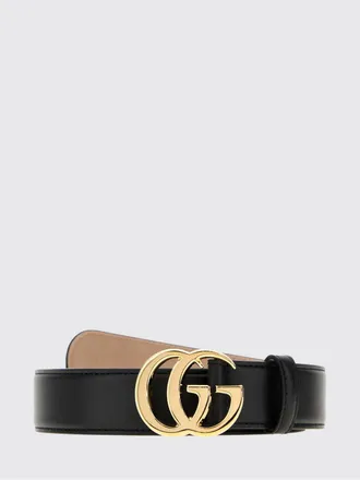 Gucci Ceinture en cuir noir avec boucle &agrave; logo grav&eacute;