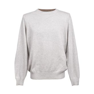 Brunello Cucinelli Homme, Pulls, Gris, Taille: 3XL Pull en cachemire bicolore