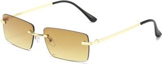 Generic Lunettes De Soleil D&eacute;coratives En M&eacute;tal &Agrave; Petite Monture For Hommes Et Femmes, Id&eacute;ales For Les Vacances Plein Air Ou D&eacute;placements(Brown)