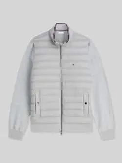 Tommy Hilfiger Regular Fit Strickjacke mit Steppeinsatz aus Baumwoll-Mix