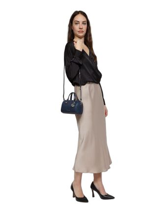 Michael Kors Leather Crossbody Bag - Navy