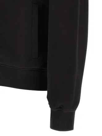 Dolce & Gabbana Logo-Embroidered Cotton Hoodie - Black