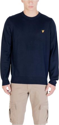 Lyle & Scott Homme, Pulls, Bleu, Taille: XL Pull col rond en m&eacute;rinos