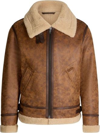 Joop Femme, Vestes, Brun, Taille: L Veste en fausse fourrure avec col rabattu