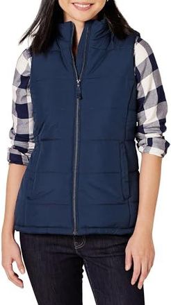 Amazon Essentials Doudoune sans Manches Zippée Épaisseur Moyenne Femme, Bleu Marine, L