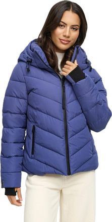 Marikoo Winterjacke Damen (XS-3XL) - Wasserabweisend, Warm, Kapuze abnehmbar, Winddicht - Steppjacke, Frauen - Stehkragen, 4 Taschen, verl&auml;ngerter Zipper - Bl