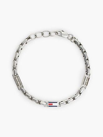 Tommy Hilfiger Bracelet &agrave; maillons en acier inoxydable et drapeau 3D