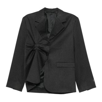 Avavav Gefalteter Nadelstreifen-Blazer - - Jackets - Damen - Schwarzk - L