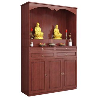 Generic Hausaltar, pers&ouml;nlicher Schrein-Altartisch, Buddha-Nischen-Altarschrank mit Aufbewahrungsschublade, chinesischer Meditationsschrank, multifunktionale 