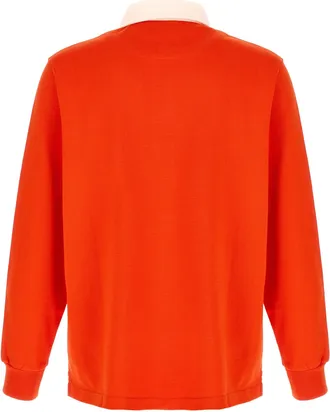 J.W.Anderson Super Speed Embroidered Cotton Jersey Polo Shirt - Orange