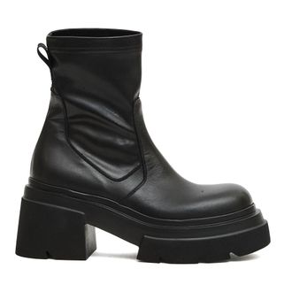 Elena Iachi Schwarzer Stretch Chunky Stiefelette - - Shoes - Damen - Schwarzk - 36 EU