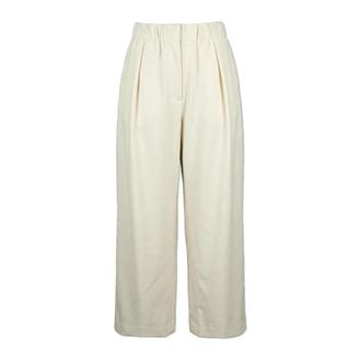 Jil Sander Wollhose mit weitem Bein - - Trousers - Damen - Beige - S