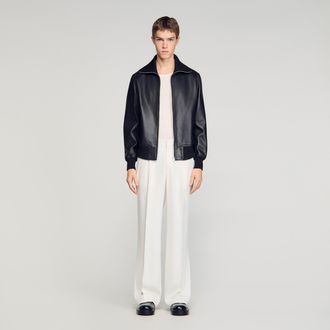 Sandro Blouson en cuir zipp&eacute;