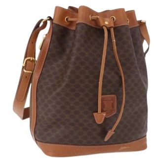 Celine Pre-owned Vintage Macadam Canvas Bucket Bag - Femme - Pre-owned - Brun - Taille: ONE Size