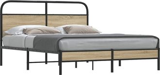 Generic Bettrahmen aus Ger&auml;ucherter Eiche, 90 X 200 cm, Langlebiges Holzwerkstoff, Matratze Separat Erh&auml;ltlich (160 x 200 cm)