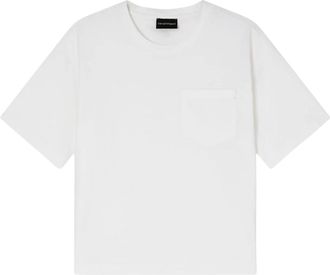 Emporio Armani Femme, Tops, Blanc, Taille: 40 FR Short Sleeve Chemises