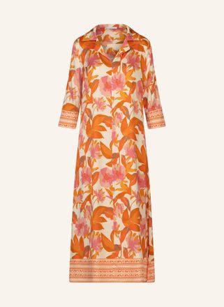 Mint & Mia Mint & Mia Langes Bedrucktes Viskose Satin Kleid orange