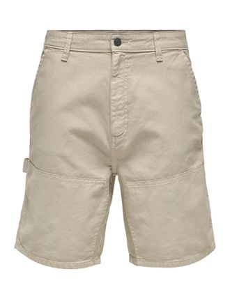 Only & Sons Herren ONSEDGE Carpenter Straight 0186 Shorts, Chinchilla, L