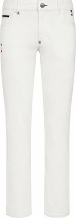 Philipp Plein Homme, Jeans, Blanc, Taille: W38 Jean Slim Fit Basic