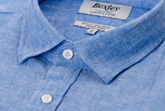 Bexley Silbert - Chemise homme chambray bleu oc&eacute;an