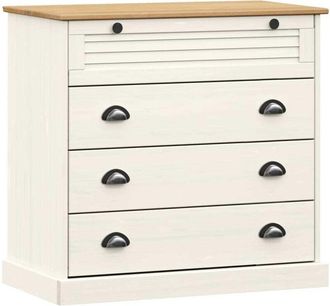vidaXL Kommode vigo Wei&szlig; 80x40x76 cm Massivholz Kiefer Vidaxl