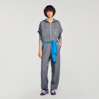 Sandro Cardigan mit Kapuze und Strass
