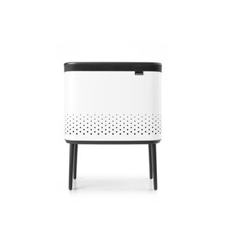 Brabantia Bo Laundry Bin 60L - Stilvolle Wäschebox - Deckel mit Quick-Drop-Öffnung - Herausnehmbarer Baumwollbeutel - Tragbar & hygienisch - Zubehör Schlafzimme
