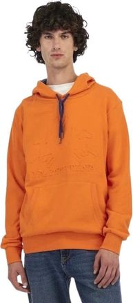 La Martina SweaT-shirt &agrave; logo emboss&eacute; - Homme - Sweatshirts et sweats &agrave; capuche - Orange - Taille: L