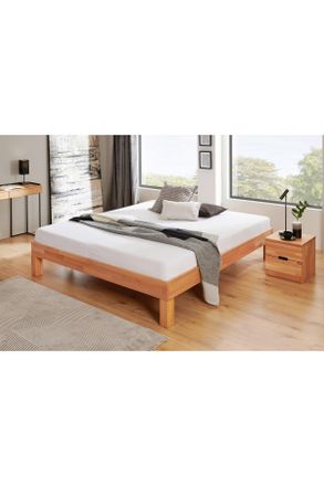 MID.YOU Mid.you Futonbett, Kernbuche, Holz, Kernbuche, massiv, 180x200 cm, f&uuml;r Rollrost geeignet, Lattenrost geeignet, Schlafzimmer, Betten, Futonbetten