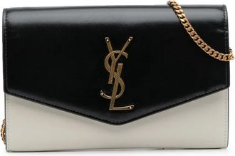 Saint Laurent sac à bandoulière Uptown Chain en cuir de veau (2021) - Noir