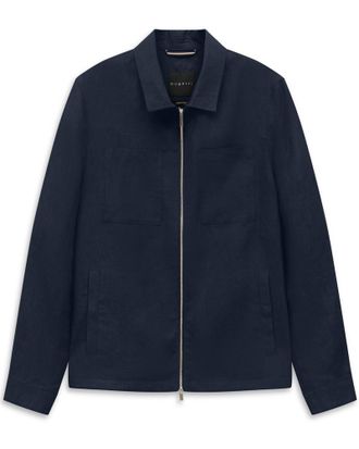Bugatti Sommerliches Overshirt aus Leinen mit Zip in