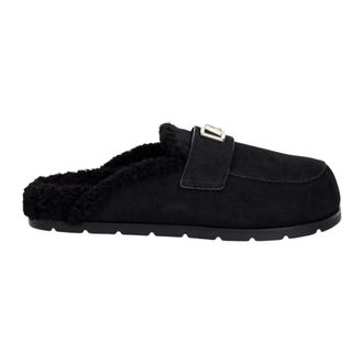A|X Armani Exchange Mules plates &agrave; plaque logo - Femme - Chaussures - Noir - Taille: 39 EU