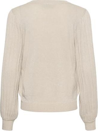 Kaffe Womens Pullover Round Neck Glitter Long Sleeves Regular Fit Pleats