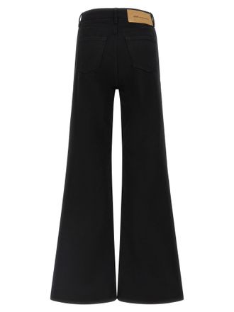 Ami Flared Cotton Jeans - Black