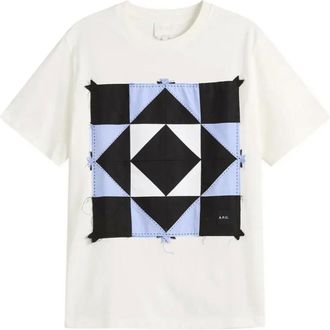 A.P.C. A.p.c., Homme, Tops, Blanc, Taille: S Patchwork T-shirt