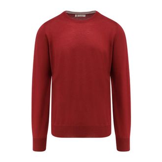 Brunello Cucinelli Kaschmir- und Seidenpullover - - Knitwear - Herren - Rot - L