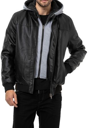 Cipo & Baxx Herren Mantel CM214 Schwarz - Stylische Winterjacke im modernen Design mit warmem Innenfutter, abnehmbarer Kapuze und funktionalen Details f&uuml;r kalte T