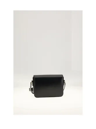 Celine Womens Shoulder Bag Teen Triomphe Black-Ultra Blue Calf Leather (bos Taurus) Black/ultra
