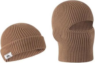 Generic M&uuml;Tze Gilet dhiver en tricot chaud pour femme, unisexe, avec motif en tricot c&ocirc;tel&eacute; grossier pour les activit&eacute;s de plein air, Marron clair 01, taille 