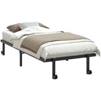 vidaXL Cadre de lit sans matelas pliable noir 90x200 cm acier Vidaxl