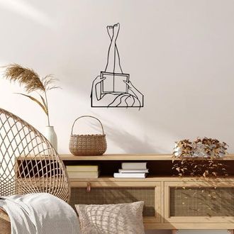 Hanah Home Stylish Black Decorative Metal Wall Accessory, 42 x 69 cm | 100% Metal, 1.5 mm Thickness | Perfect for Modern Home Decor & Unique Wall Art