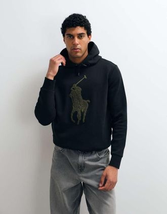 Polo Ralph Lauren hoodie en maille double noir-Vert