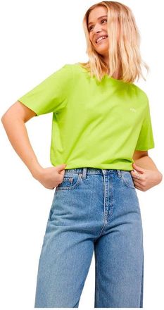 Jack & Jones Damen T-Shirt Jjxx Jxanna Ss Reg Every Small Logo Tee Noos, Lime Punch/Print:lime Cream Jjxx Logo, XS