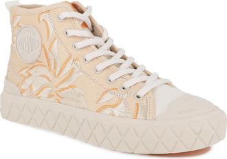 Palladium Sneaker PALLADIUM ACE CHUKKA FLOWER, Damen, Gr. 39,5, tropisand, Textil, Schuhe Sneaker, mit hochwertiger Stickerei