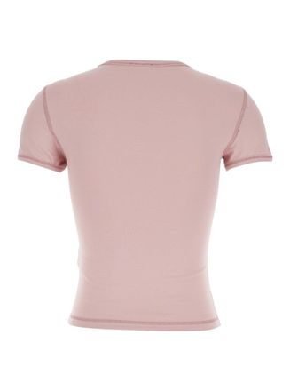 Diesel Womens T-Shirt Round Neck Pink Cotton T-Shirts & Jerseys