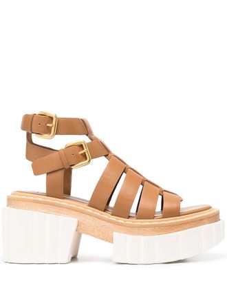 Stella McCartney Sandalen mit Plateausohle - Braun