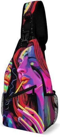 Generic Antivol Sacoche Porté épaule Art de lamour lesbien, des femmes et des filles trippantes Sac Bandoulière Polyester,Multifonction Sac à Dos Militaire po