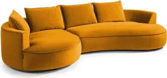Studio Copenhagen home24 Bigsofa Orange Samt Shyla 322 x 82 x 154cm Ausrichtung links Modern