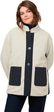 Ulla Popken Veste r&eacute;versible avec Fausse Fourrure de Mouton, Marine, 52-54 Femme