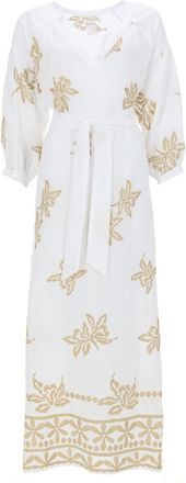 120% Lino Maxikleid - Wei&szlig;